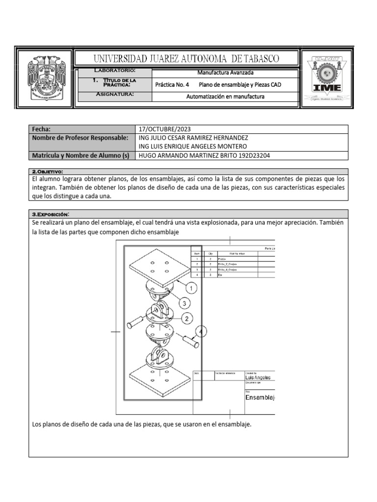 Plano de Ensamblaje en SolidWorks | PDF | Arte | Tecnología