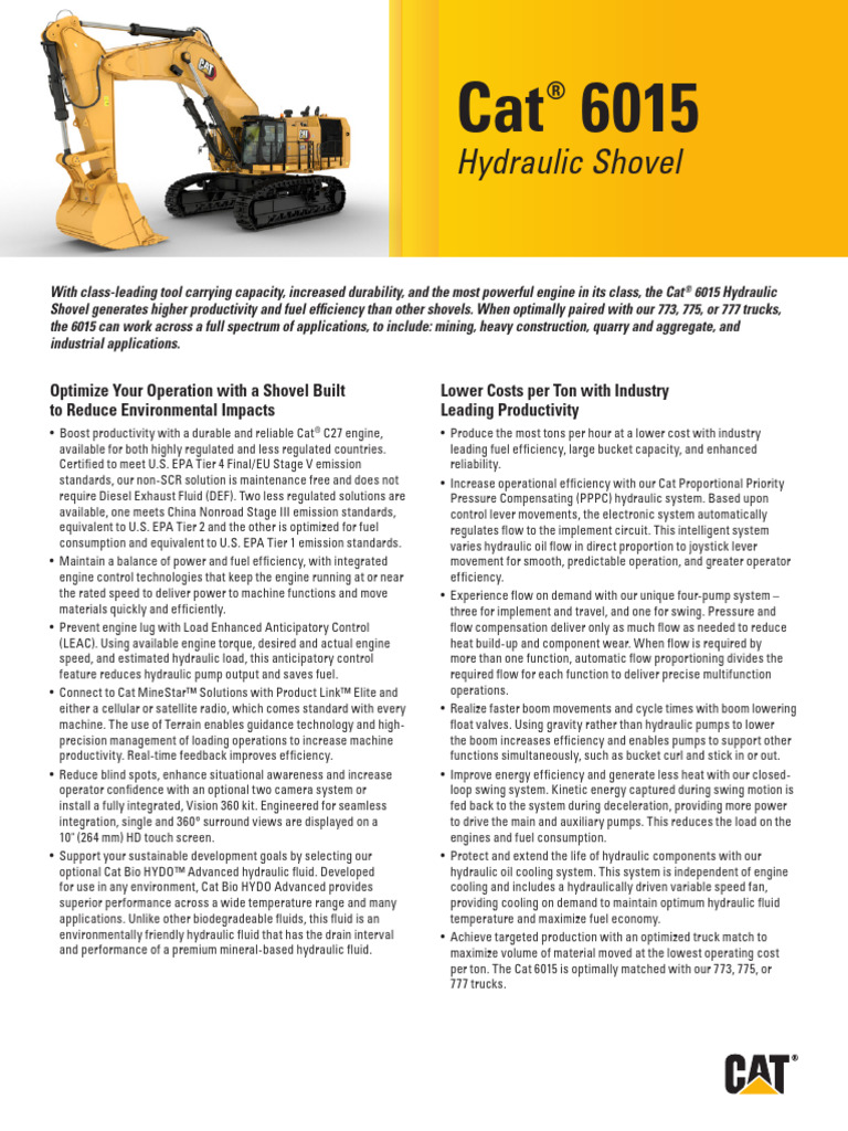 Hydraulic Shovel | PDF | Horsepower | Engines