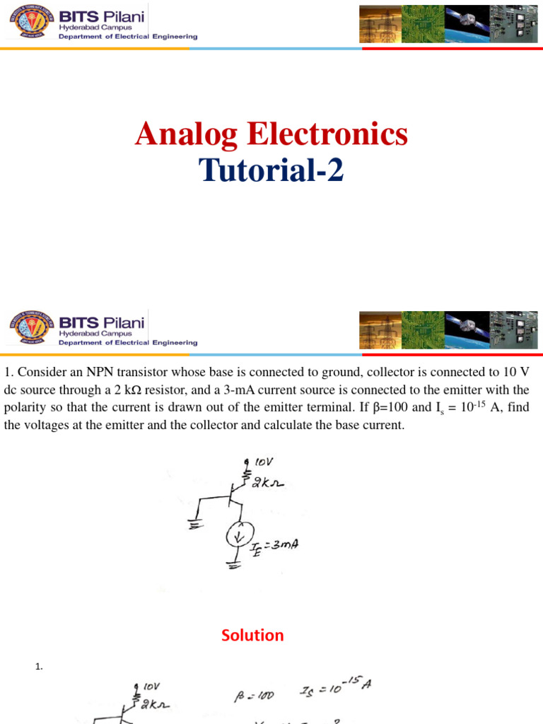 Analog Electronics Tutorial 2 2024 | PDF | Science & Mathematics