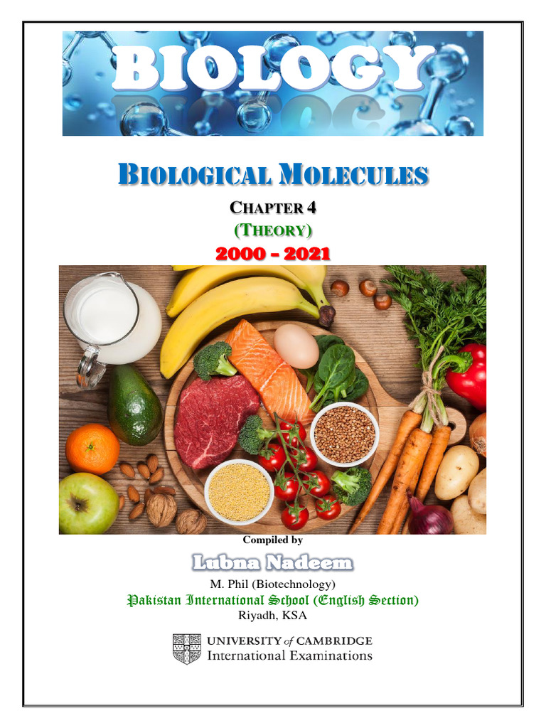 Chapter 4 Biological Molecules Lubna | PDF | Foods | Nutrients