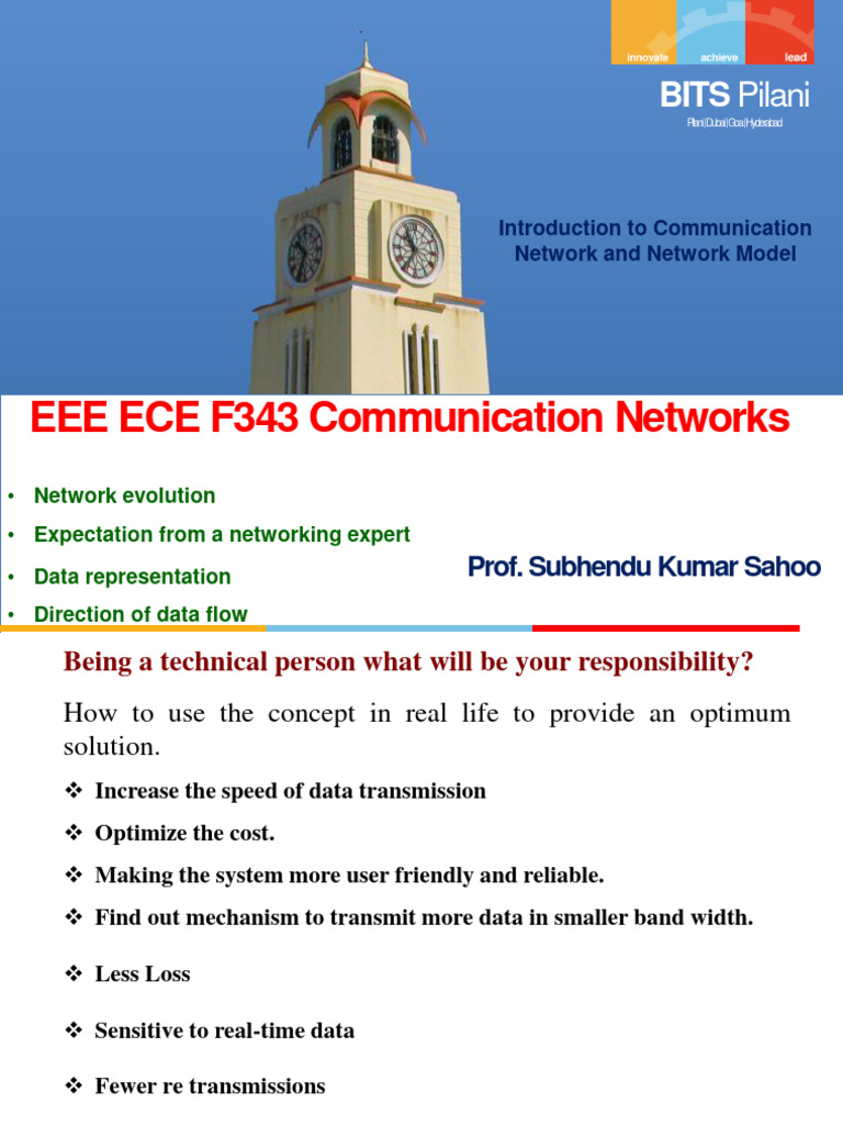 EEE ECE F343 Communication Networks: BITS Pilani | PDF | Network Topology | Computer Network