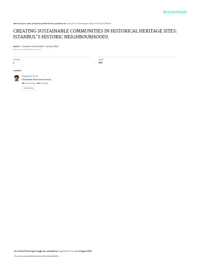 Akkar Ercan EPS 2010 Final | PDF | Sustainability | Urban Renewal