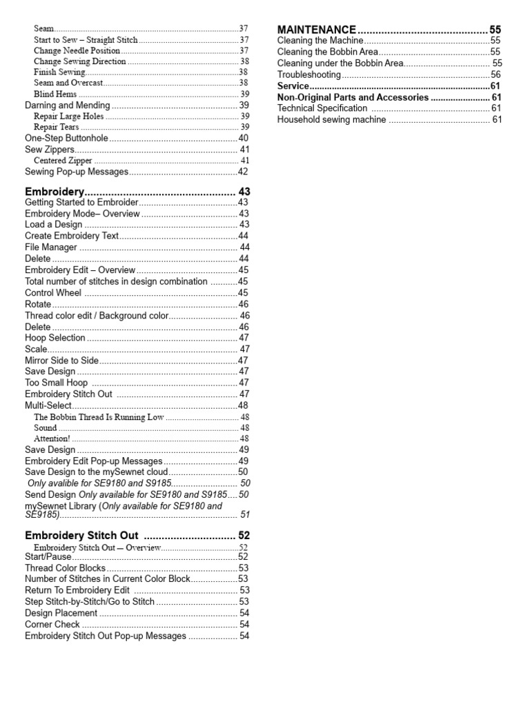 Manual Singer SE9180 (72 Páginas) | PDF | Embroidery | Sewing Manual Singer SE9180 (72 Páginas) | PDF | Embroidery | Sewing