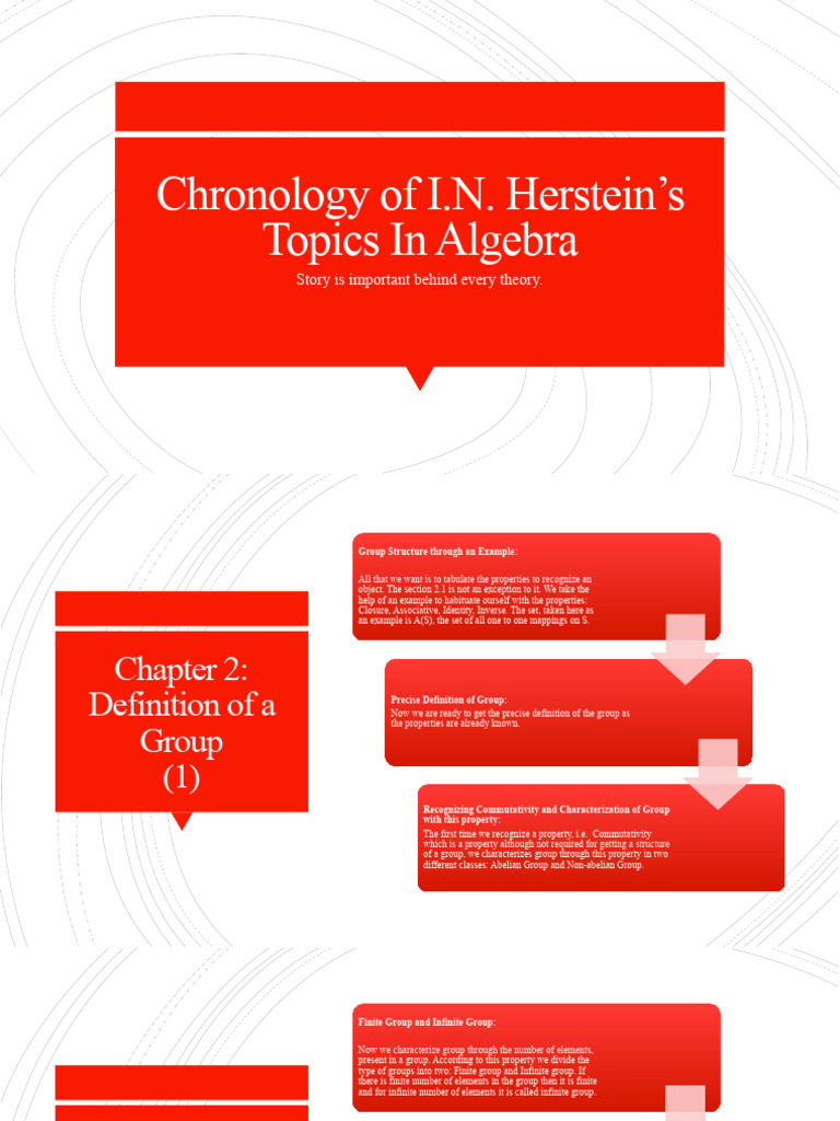 Chronology of I.N. Herstein | PDF | Group (Mathematics) | Index Of A ...