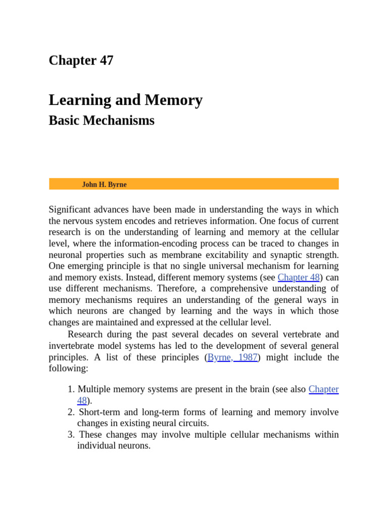 Cellular Mechanisms of Learning & Memory | PDF
