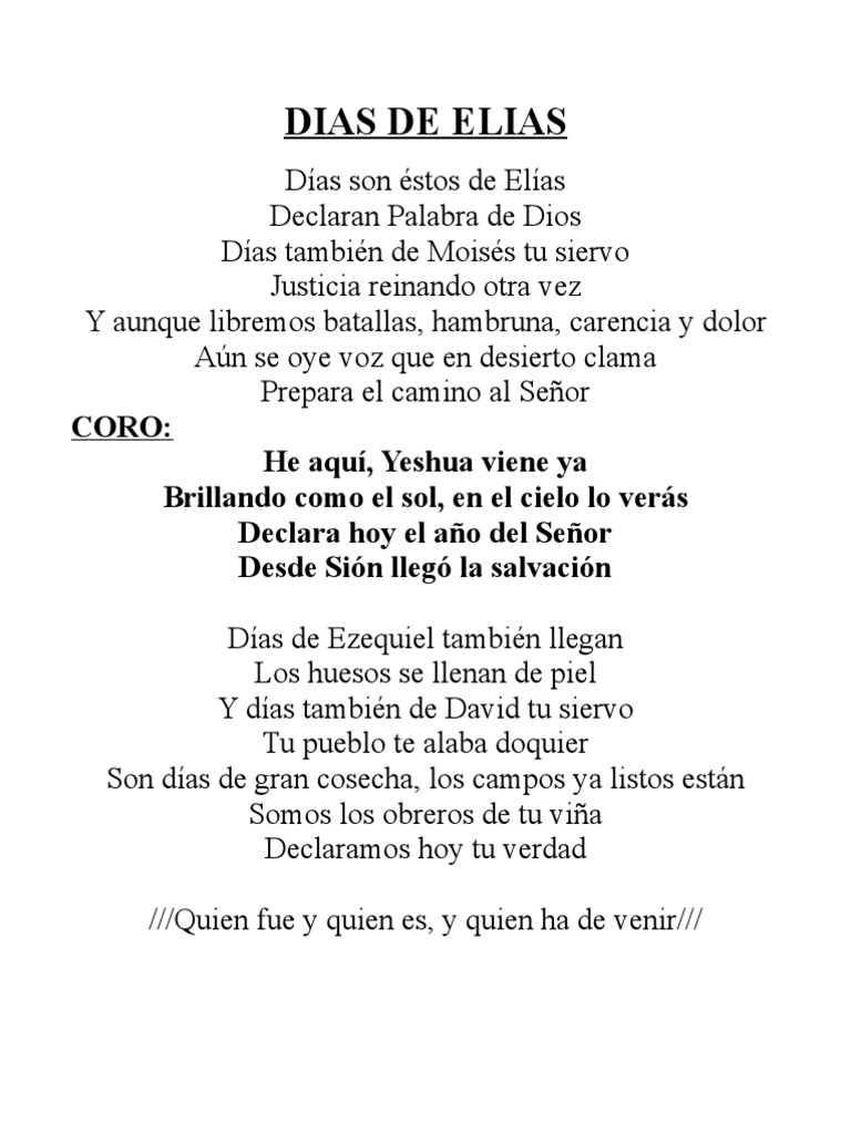 Dias de Elias | PDF | Creencia religiosa y doctrina | Biblia