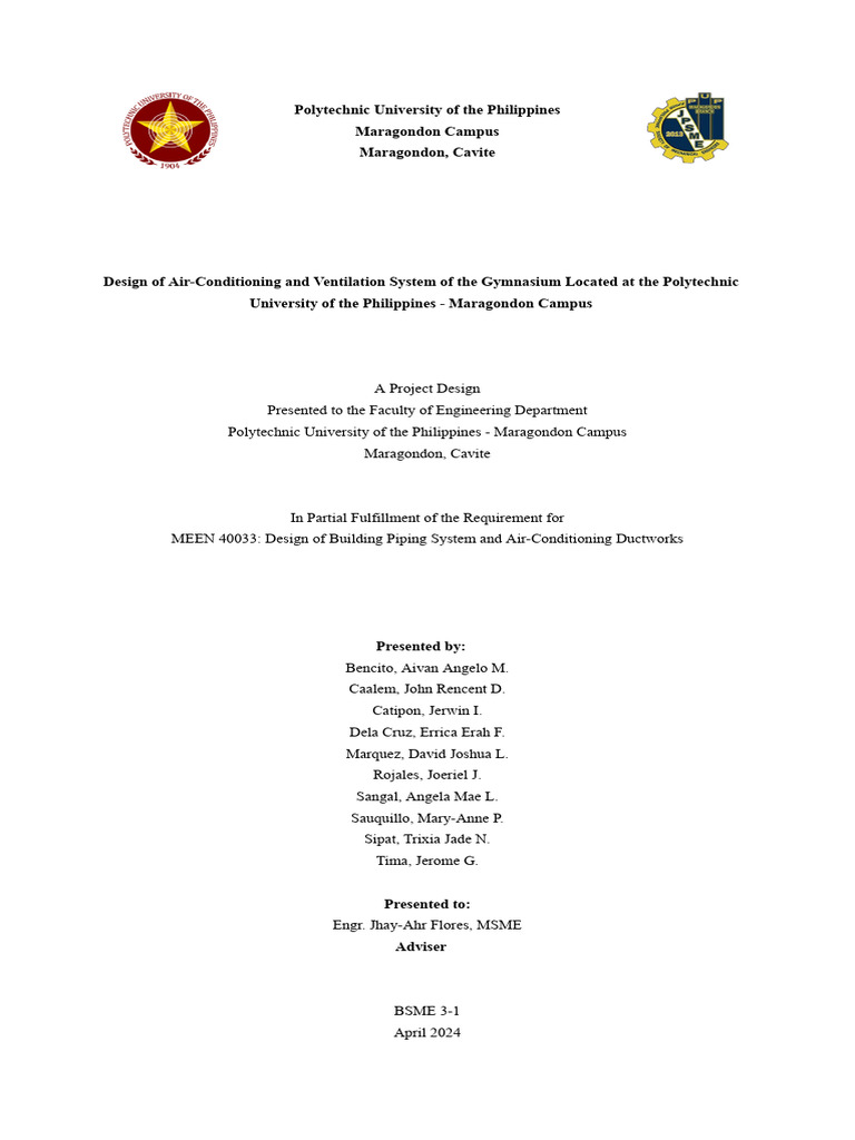 Design of Air Conditioning and Ventilation System of The Gymnasium in ...