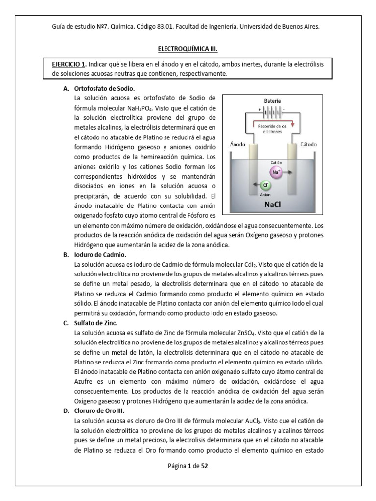 Electroquímica III. | PDF | Redox | Solución acuosa