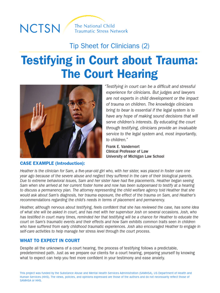 Testifying The Court Hearing | PDF | Legal Guardian | Juvenile Delinquency