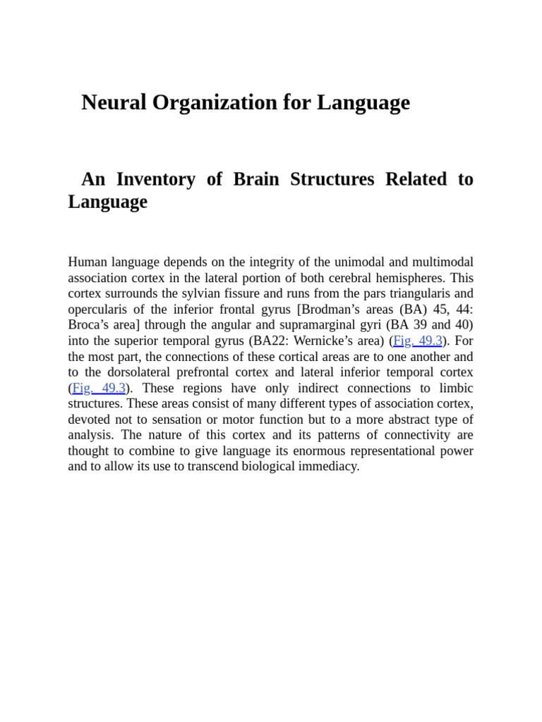 Language and Brain Structures | PDF | Language Arts & Discipline