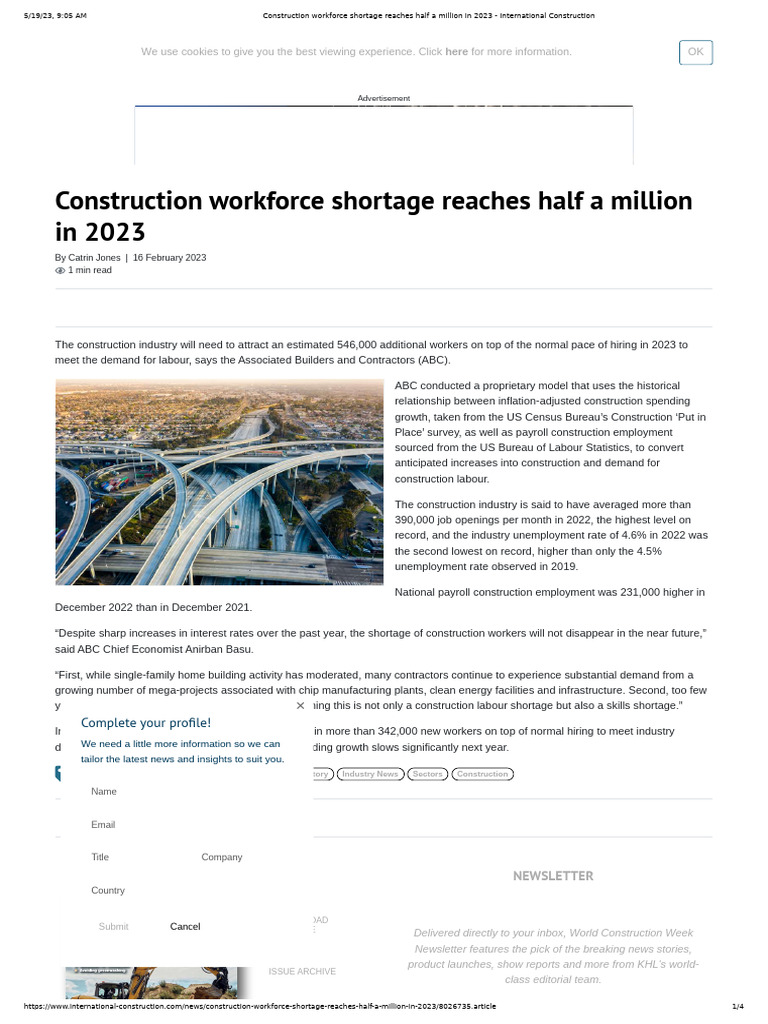2023 Construction Workforce Shortage Insights | PDF | Employment ...