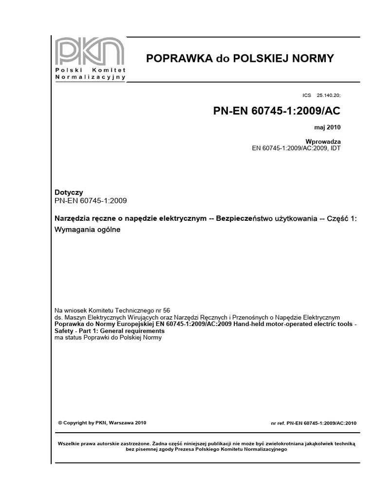 PN-EN-60745-1_2009_AC_2010E | PDF