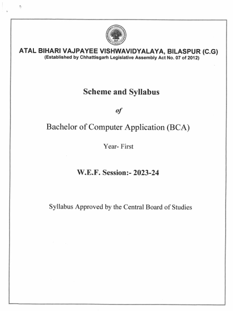 Revised BCA 1st Year WEF 2023 24 20230706 | PDF