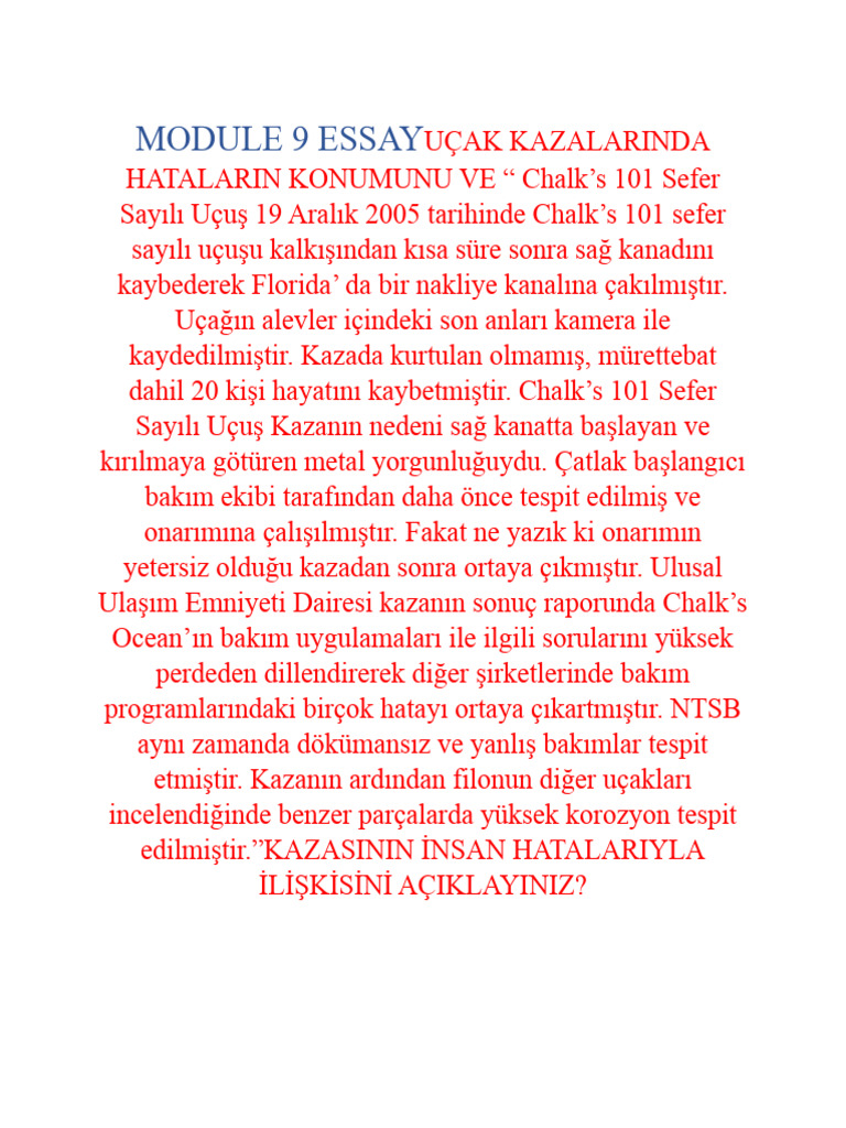 Module 9 Essay Hatalar | PDF