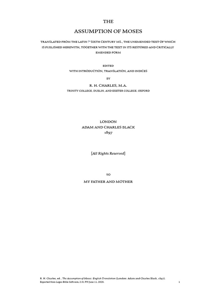 Testament of Moses | Download Free PDF | Joshua | Ten Commandments