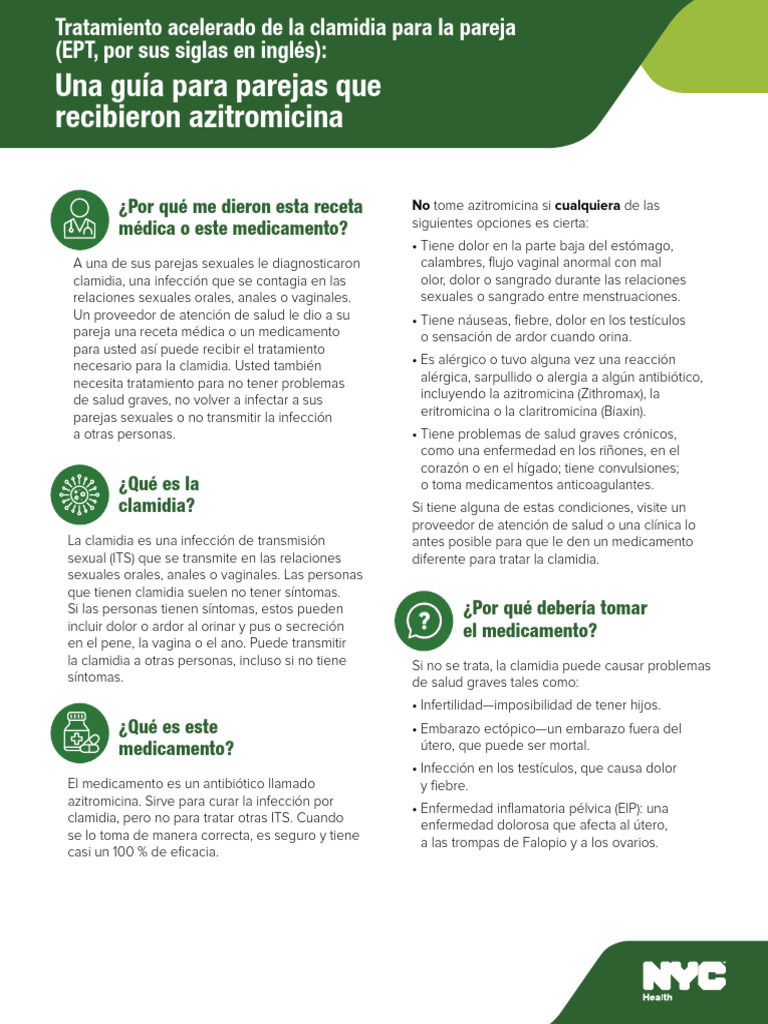 Ept Azithromycin Guide For Partners SP | PDF | Alergia | Medicamentos con receta