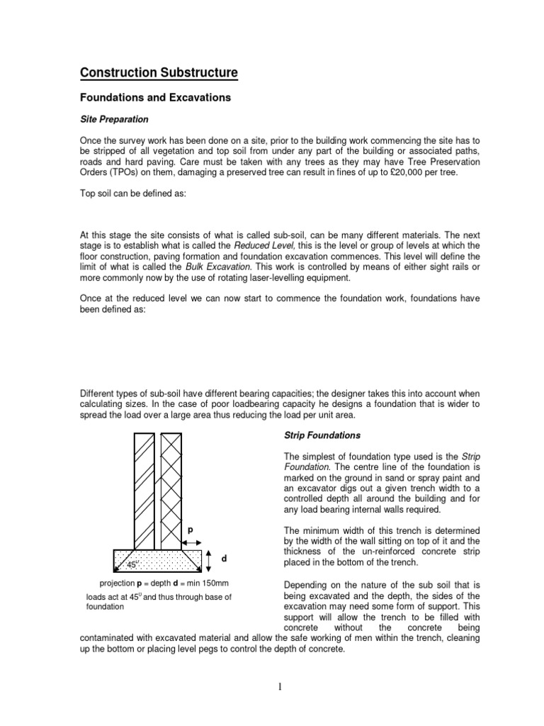 5 Construction - Substructure - 2 | PDF | Foundation (Engineering) | Concrete
