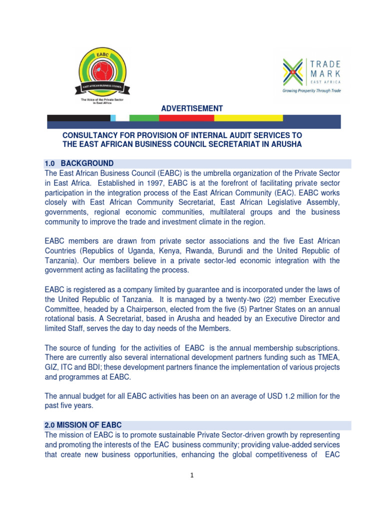 Advert Internal Audit Services EABC (For BAC 3 Assignment) | PDF ...