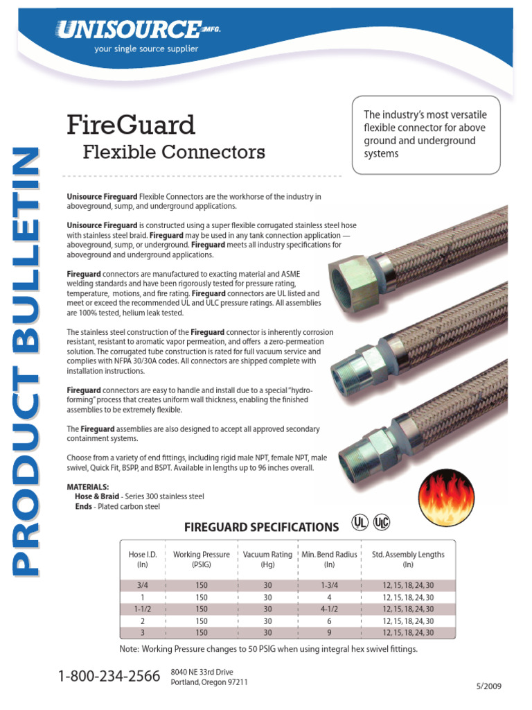 4. Fireguard Flexo Hidráulico Unisource - Ficha Técnica | PDF | Pipe ...