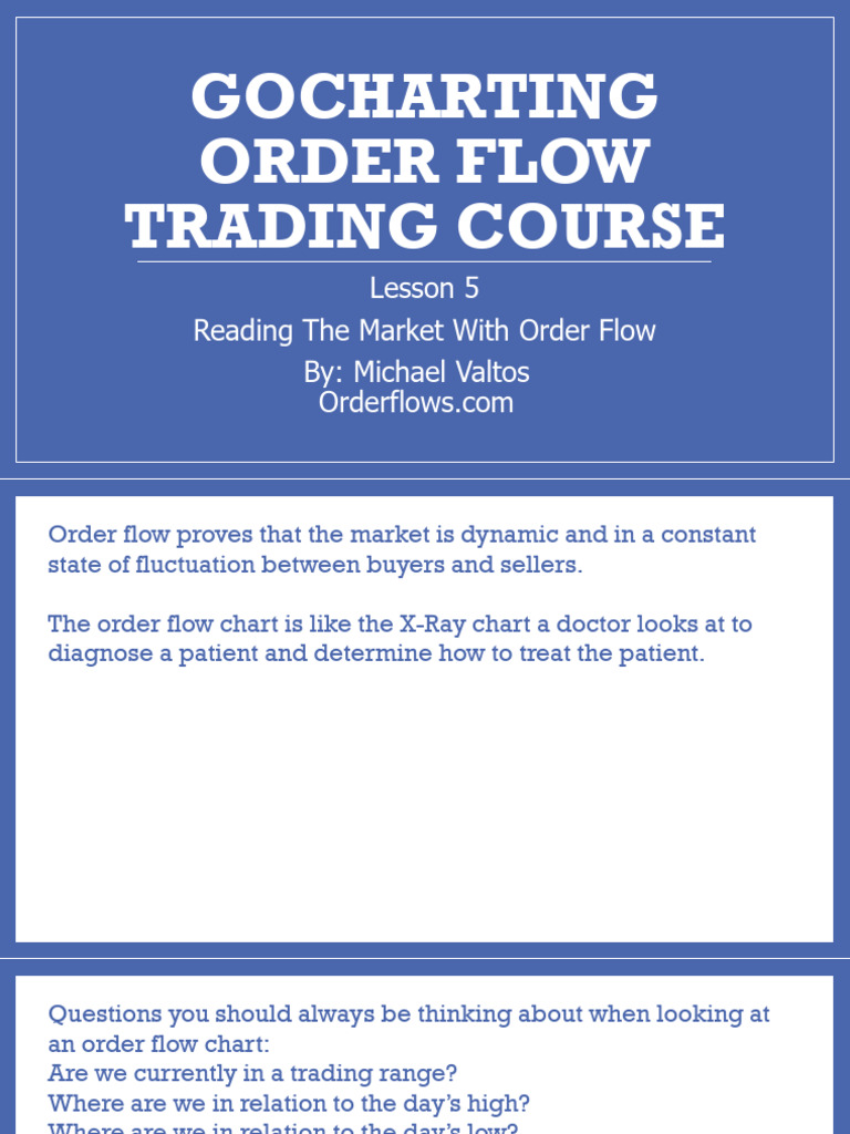 Go Charting Order Flow Lesson 5 | PDF