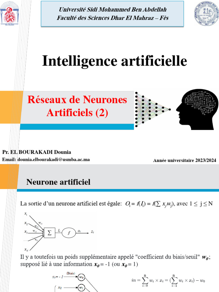 2-Perceptron Monocouche | PDF | Réseau de neurones artificiels | Apprentissage automatique