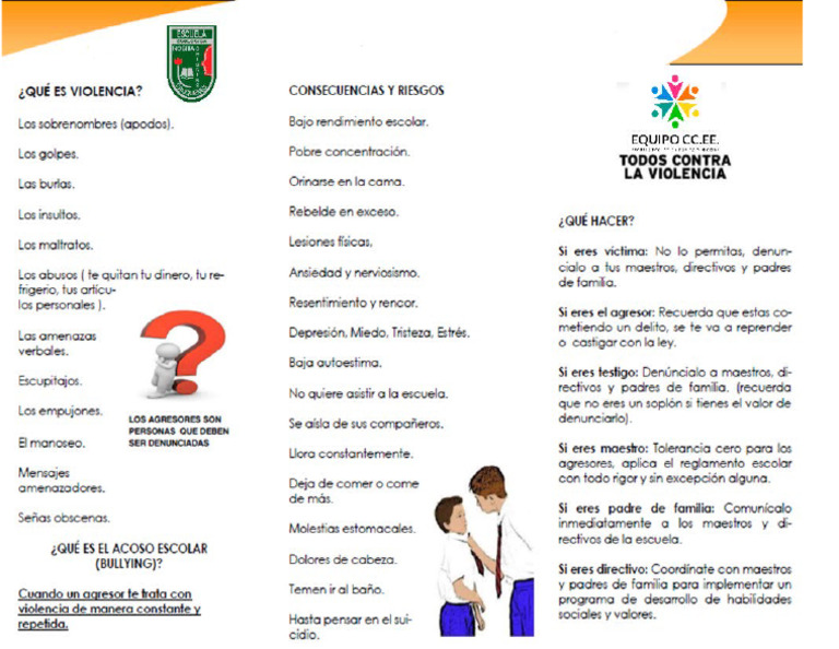 Triptico 1 Bullying | PDF