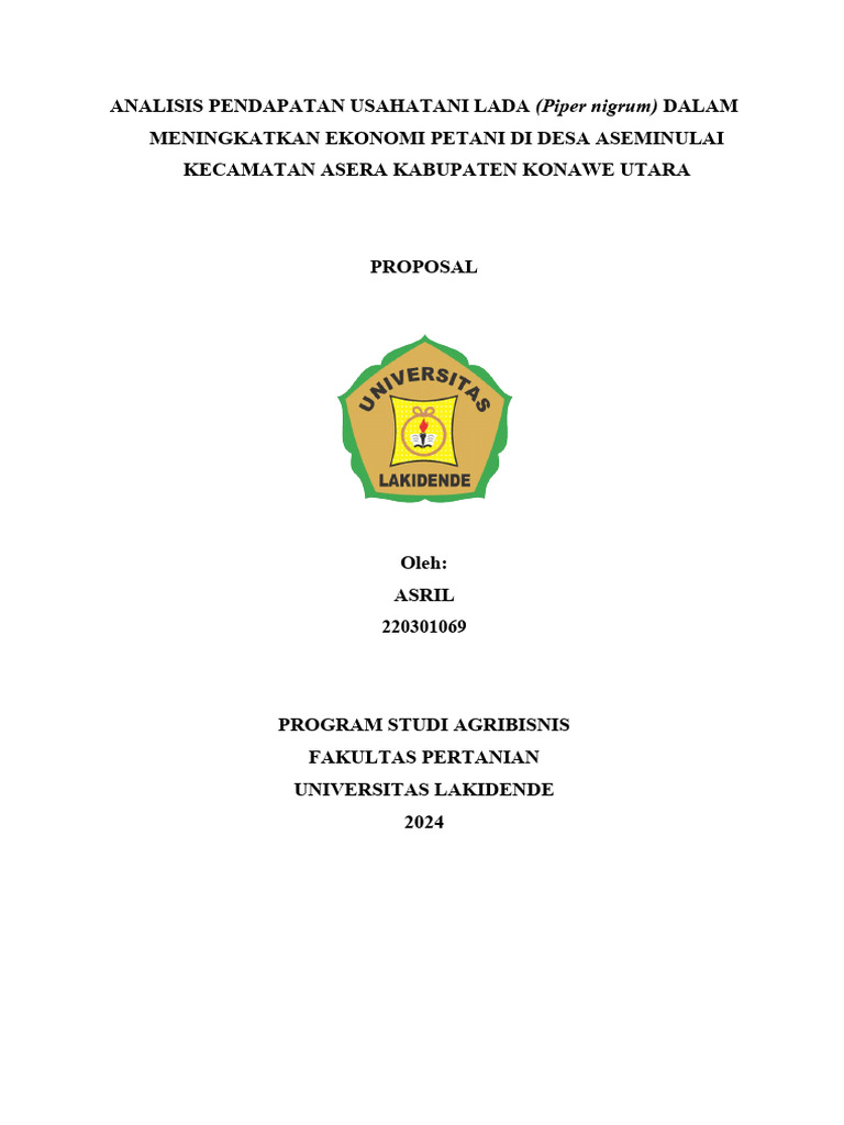 Proposal Penelitian ASRIL-2 | PDF | Sains & Matematika