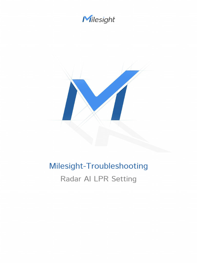 58.Milesight-Troubleshooting-Radar AI LPR Setting | PDF | Radar | Camera