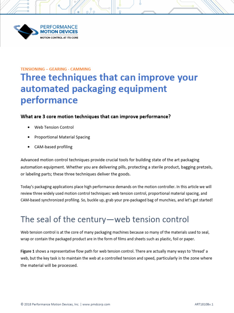 3 Techniques Improve Automated Packaging System Art | PDF | Electric Motor | Automation