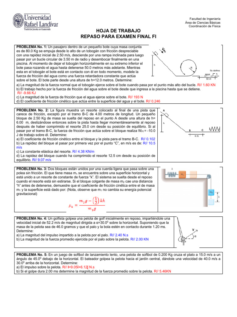 HT FI Ex Final 2C2024 | PDF | Fricción | Proyectiles