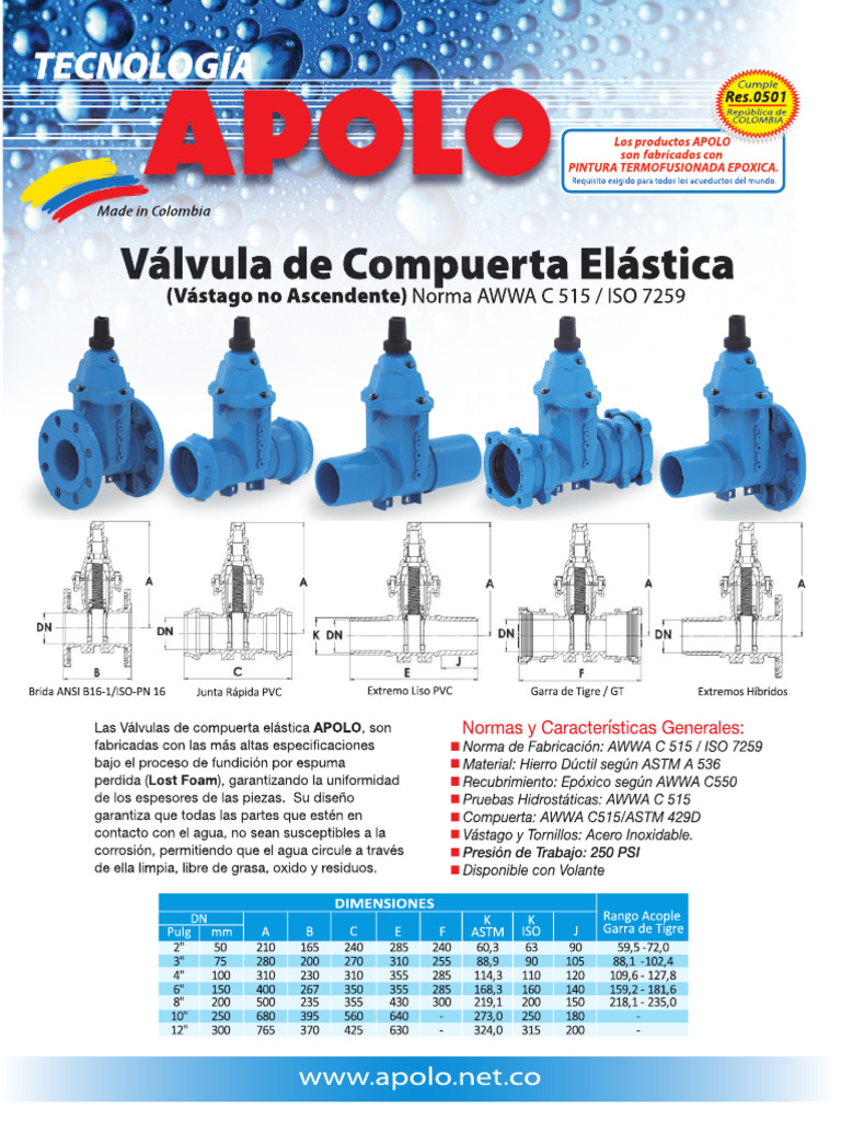 Nueva Ficha Tecnica Valvula Apolo | PDF
