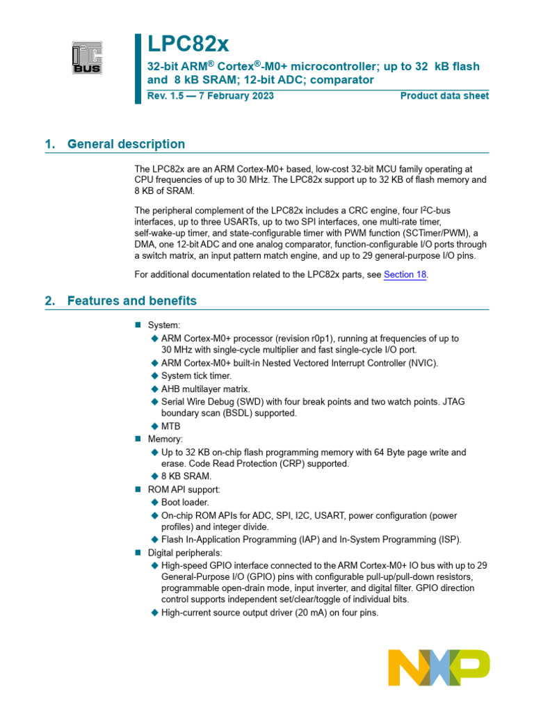LPC82X | PDF | Microcontroller | Computer Hardware