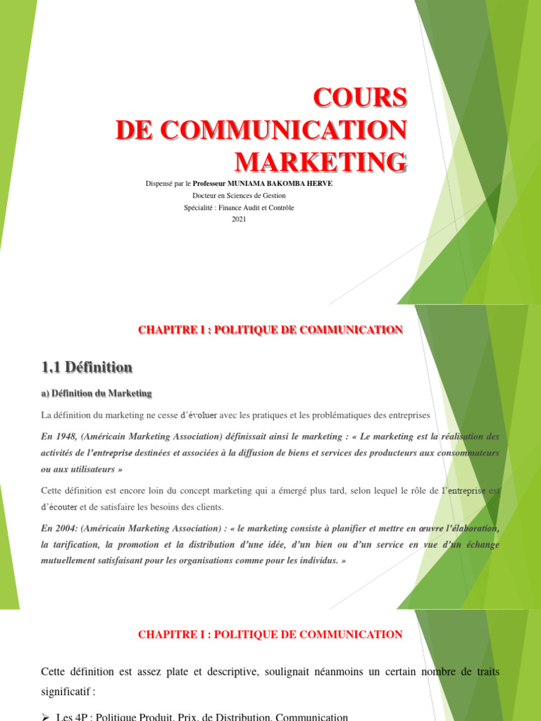 Politique de Communication Marketing | PDF | Commercialisation ...