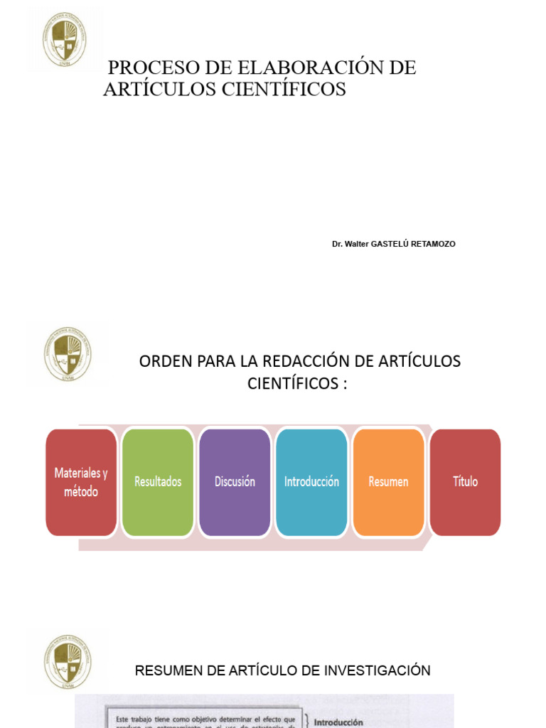 Proceso de Elaboración de Artículos Científicos | PDF