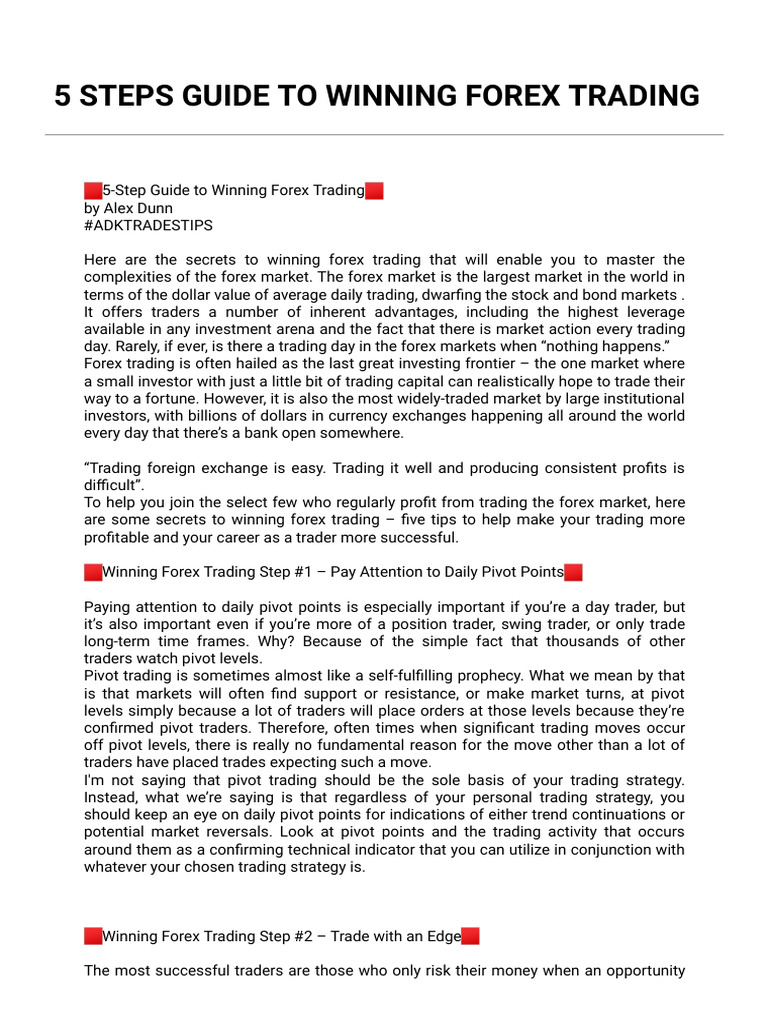 5 Steps Guide To Winning Forex | PDF | Foreign Exchange Market | Business