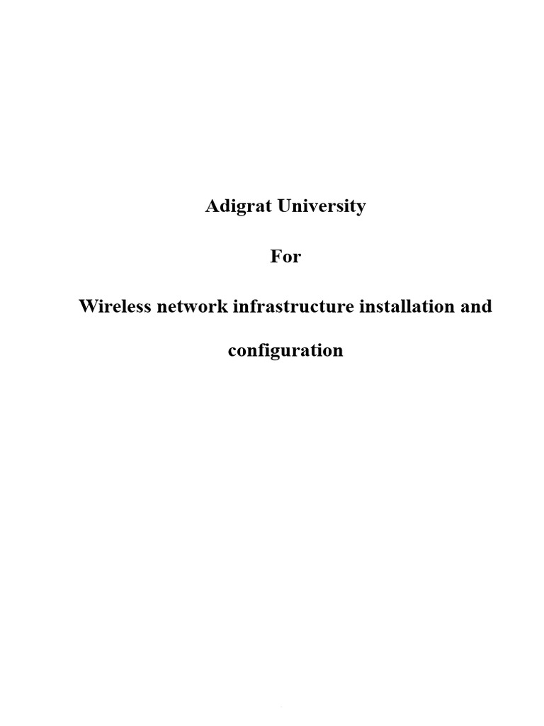 Wireless Network Infrastructure Technical Proposal | PDF | Computer ...