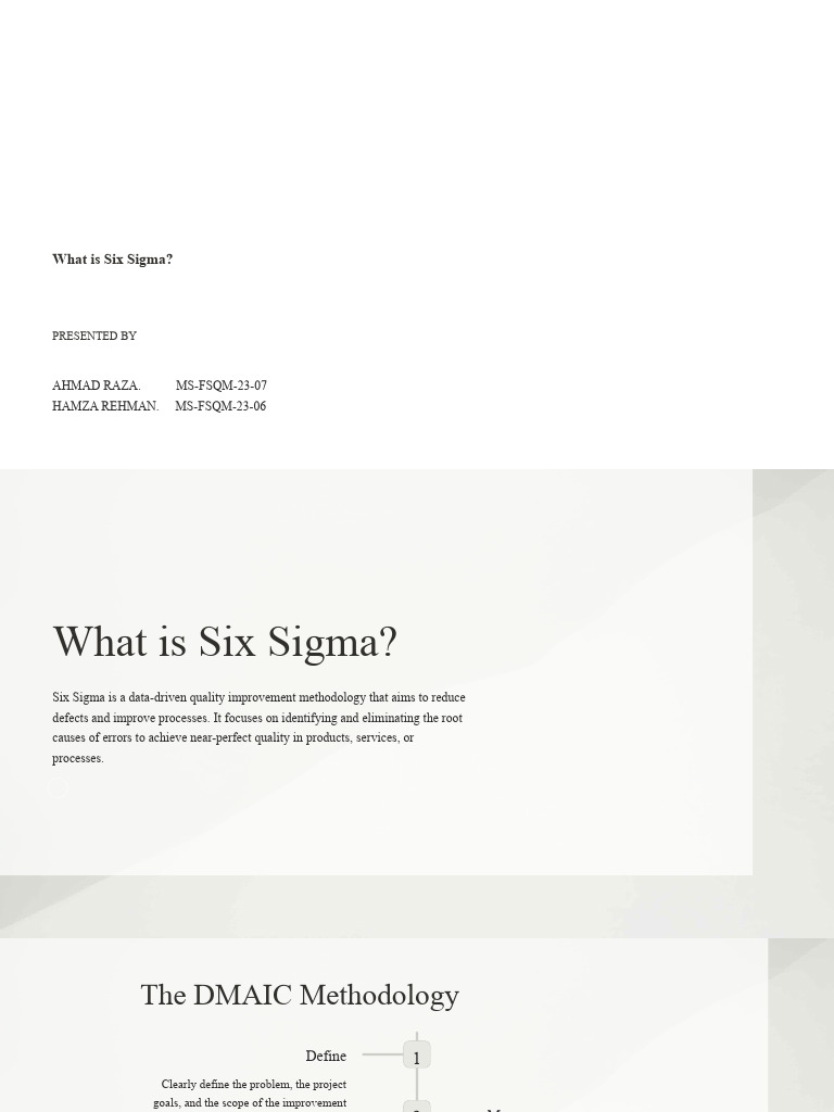 Sir Sameem Presentation | PDF | Six Sigma | Business