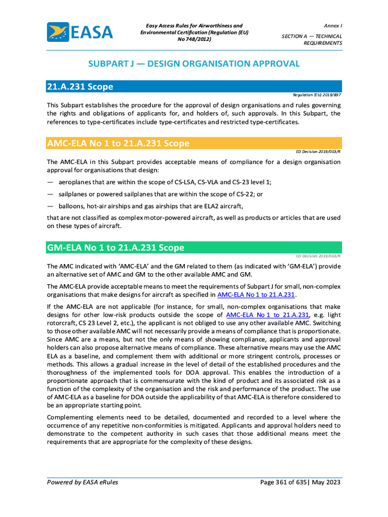 Easy Access Rules For Airworthiness EASA | PDF
