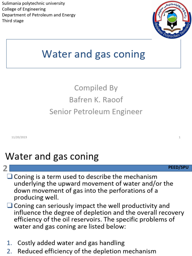 Coning | PDF | Petroleum Reservoir | Force