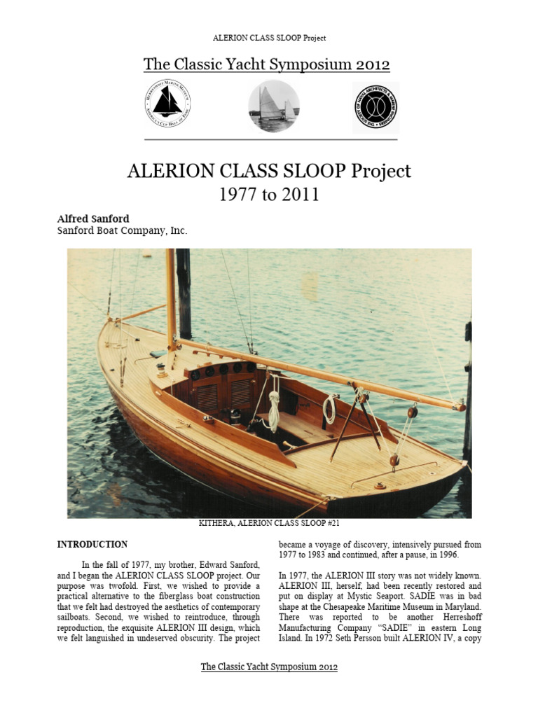ALERION CLASS SLOOP Project CYS | PDF | Deck (Ship) | Hull (Watercraft)