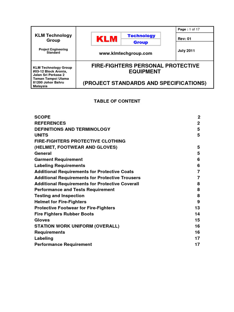 PROJECT_STANDARDS_AND_SPECIFICATIONS_firefighters_personal_protective ...