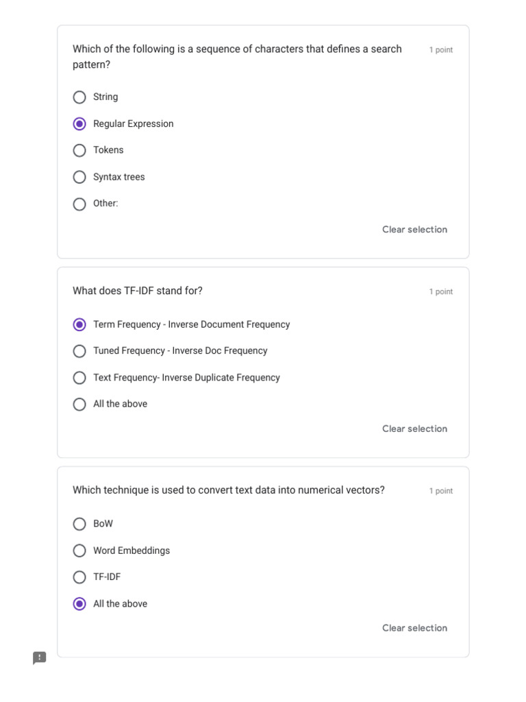 NLP Quiz | PDF | Statistical Classification | Machine Learning