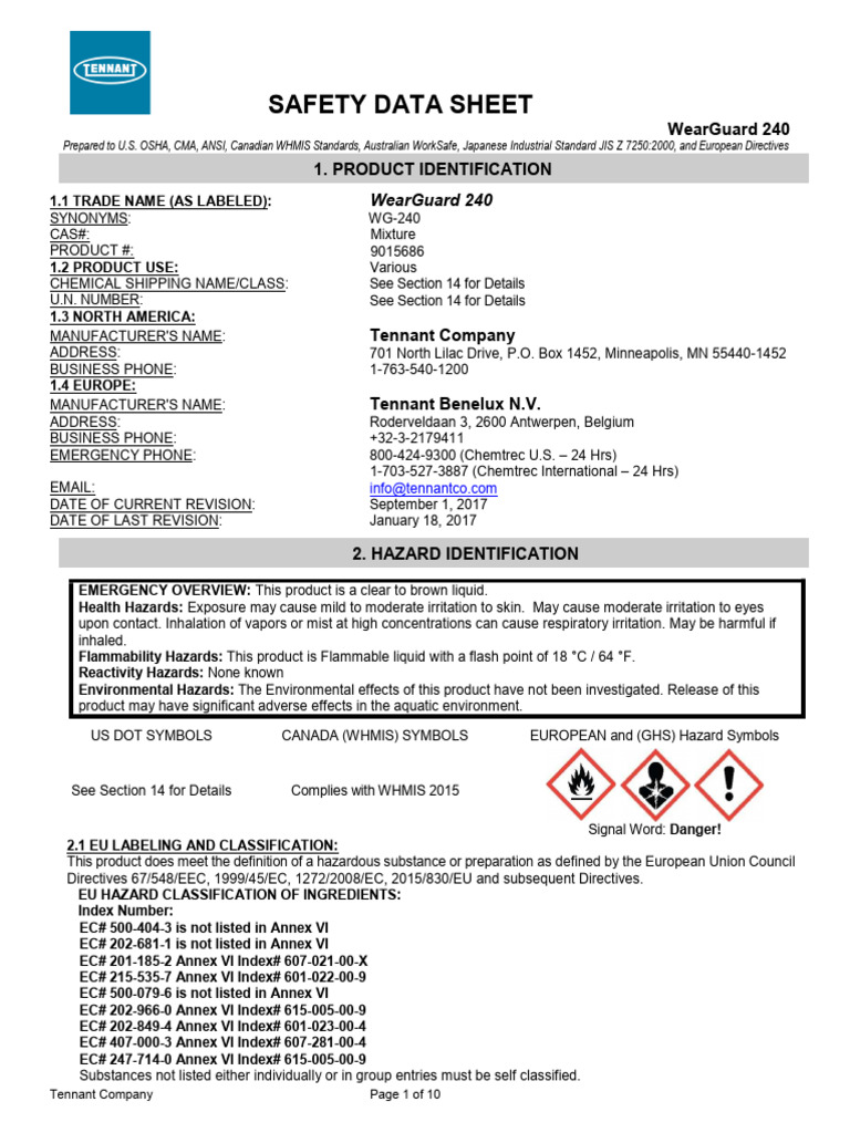 Sds en - WG 240 | PDF | Dangerous Goods | Firefighting