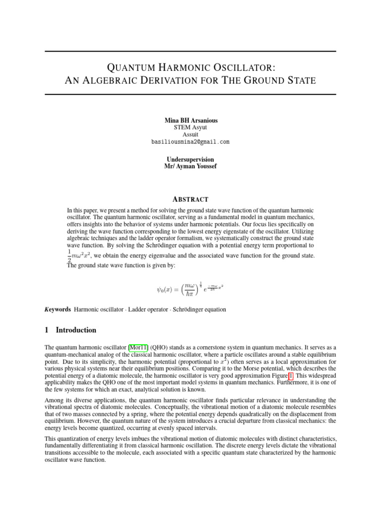 Physics Research G12 | PDF | Hamiltonian (Quantum Mechanics) | Wave Function