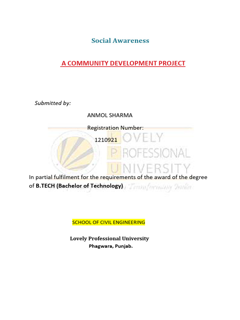 Community Development Project | PDF | Poverty | Poverty & Homelessness