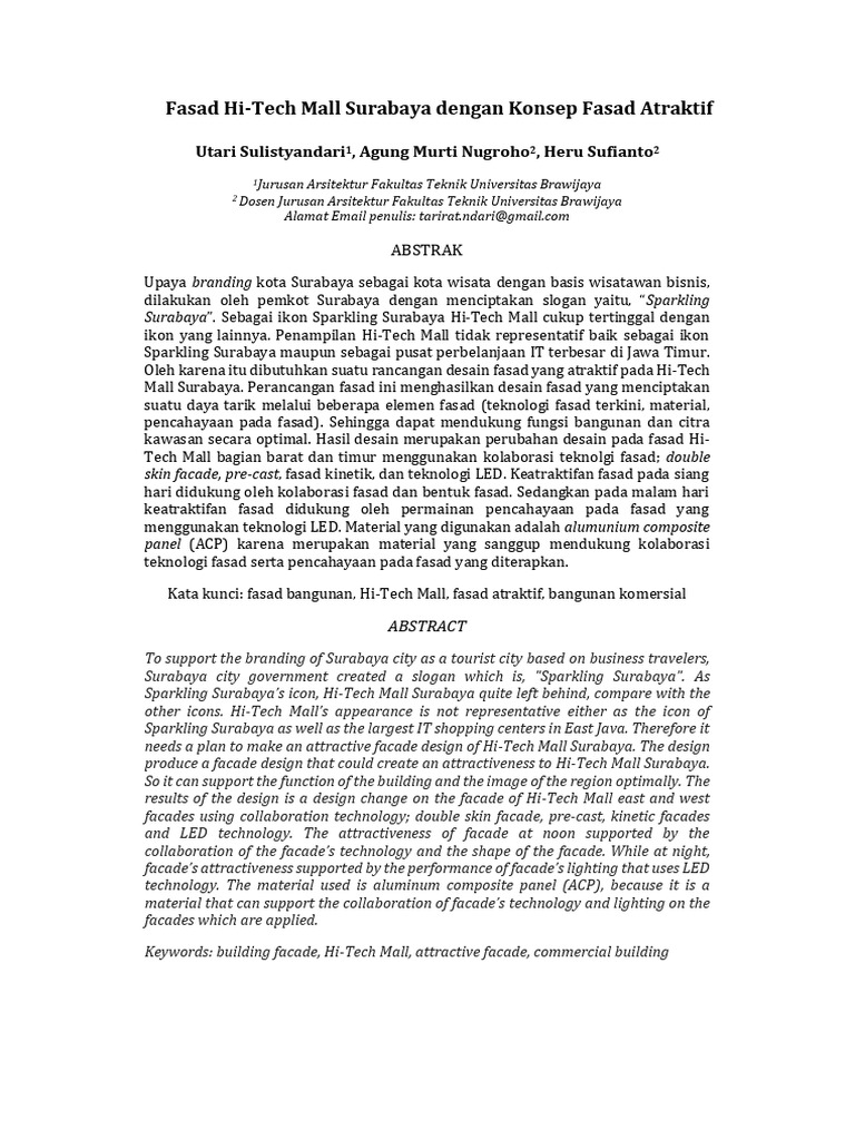 Fasad Hi-Tech Mall Surabaya Dengan Konsep Fasad Atraktif | PDF