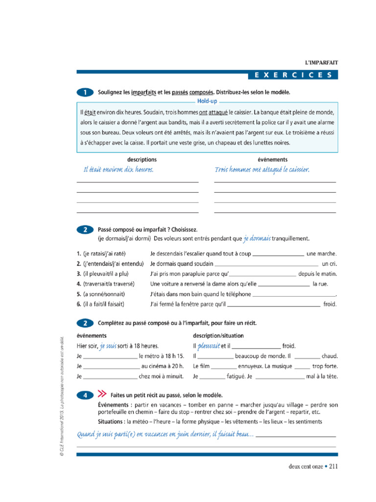 Copia de L'imparfait vs Le passé composé | PDF