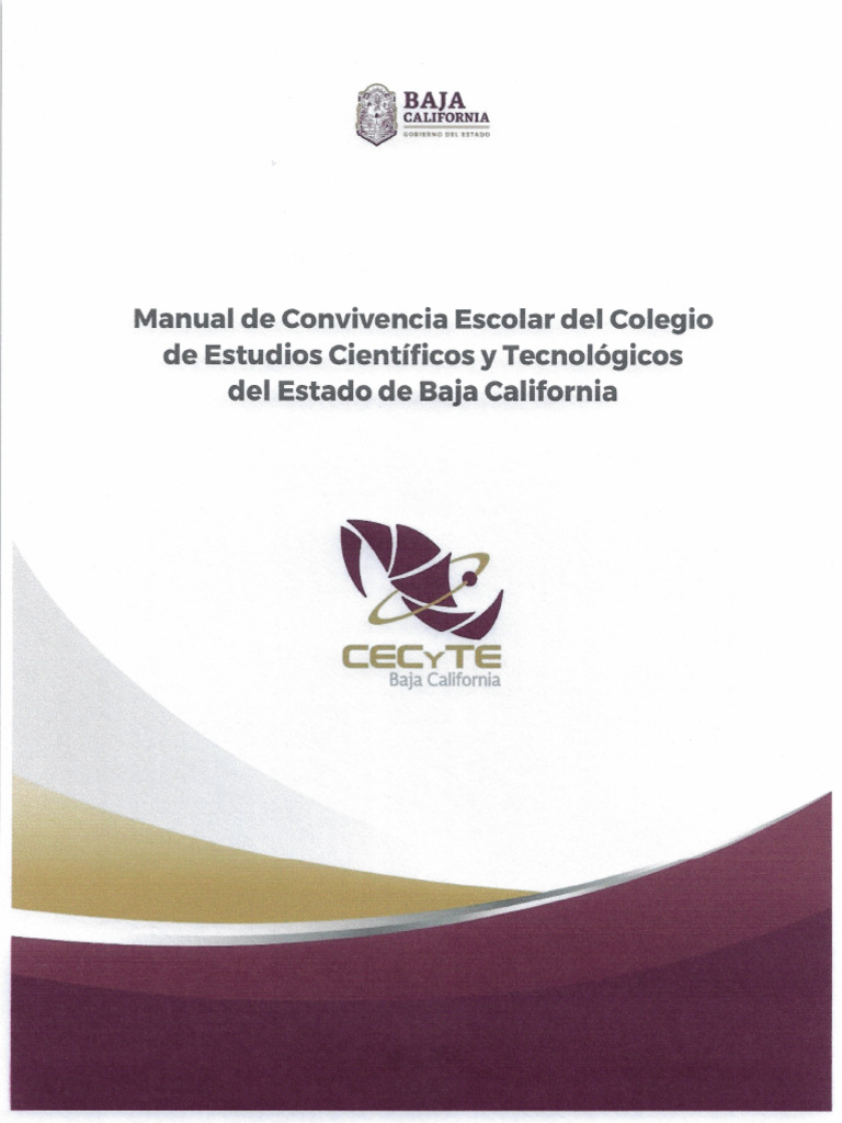 Manual de Convivencia Escolar Del CECyTE BC 2023 | PDF