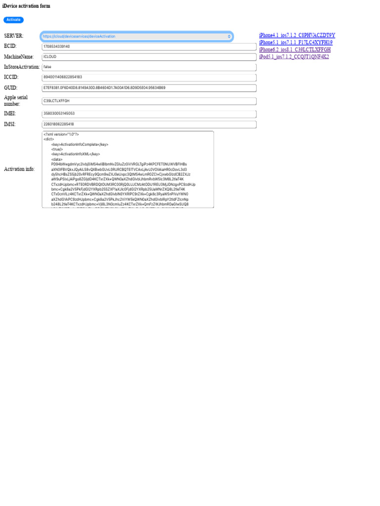 iDevice Activation and Details | PDF