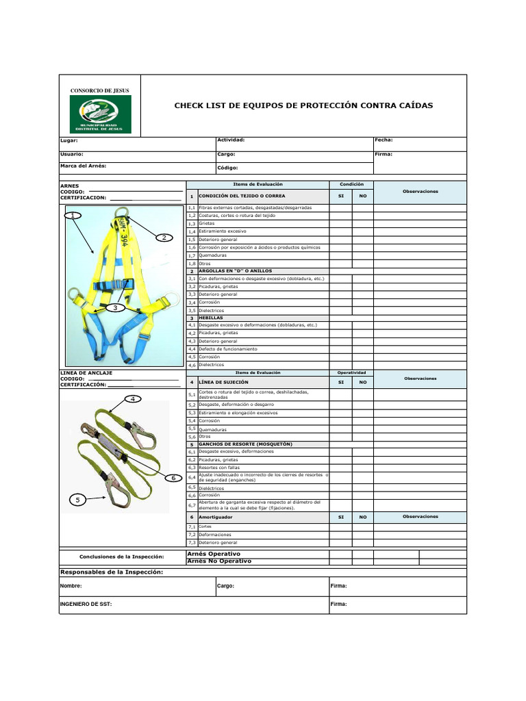 Check List Arnes | PDF